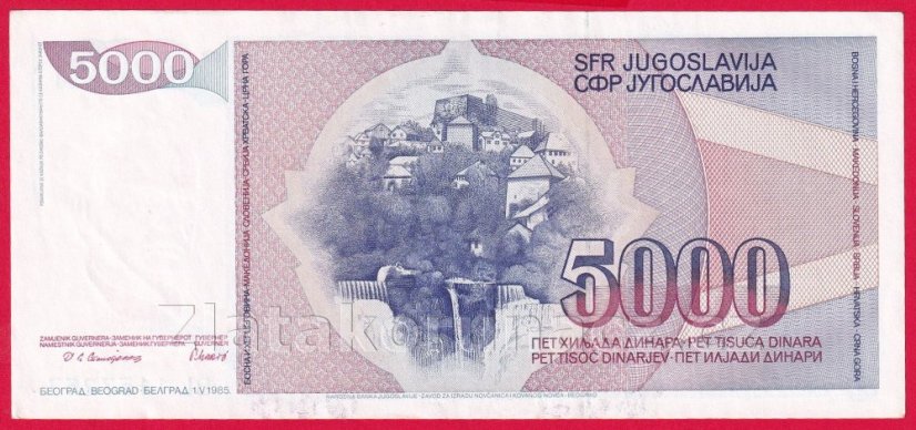 Jugoslávie - 5000 Dinara 1985 :: Numismatika Zlatá Koruna